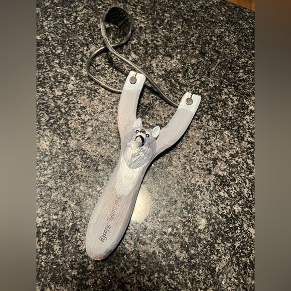 Other | Wolf Sling Shot Carved Home Made Carved Woodauthentic ...